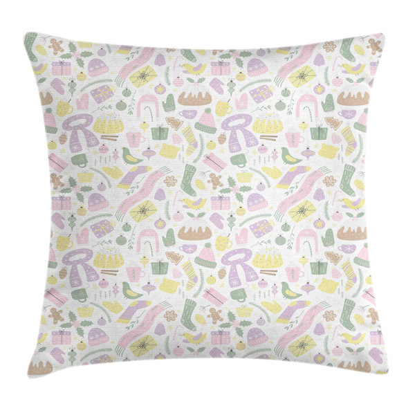 East Urban Home Kissenbezug, Weihnachtszeit Ornamente, Pastell, Weiß Grün | Wayfair.de